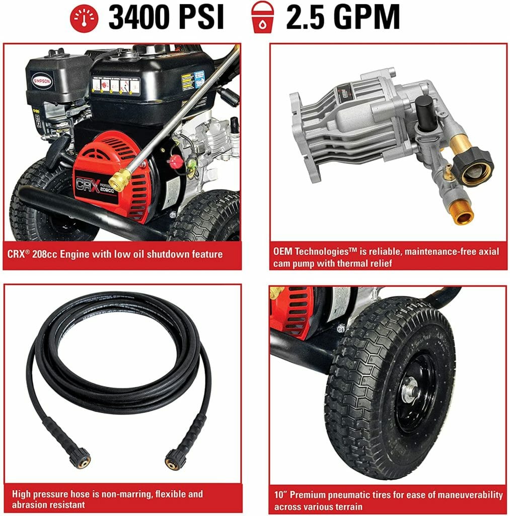Simpson Power Washer - 3400 PSI at 2.5 GPM - #CM61083-S - USA Tool Supply